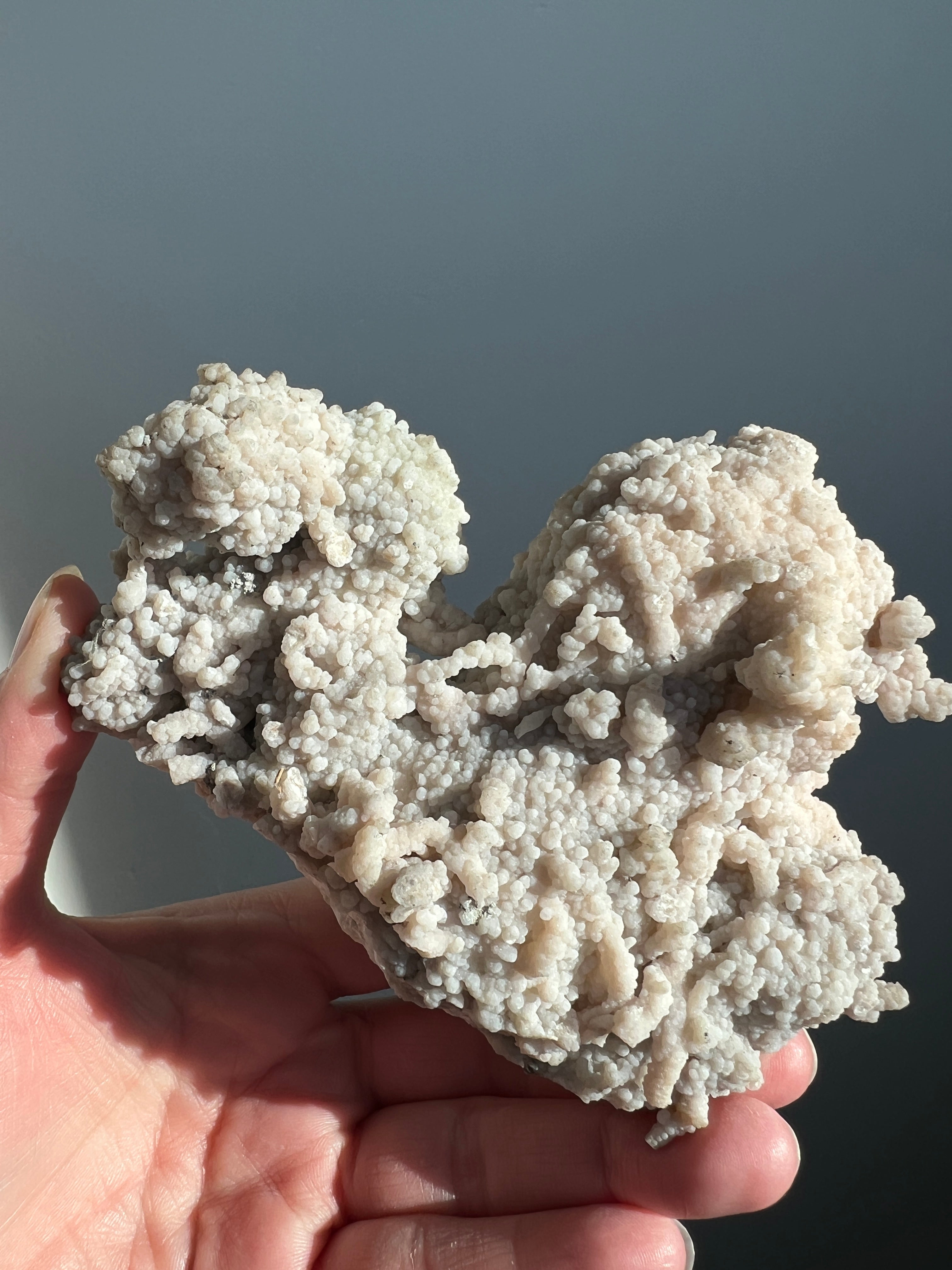 Danburite cluster with botryoidal Calcite – Crystals For Days